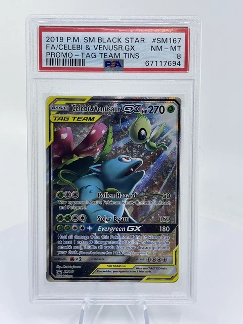 2019 POKEMON SM étoile noire promo SM167 Celebi & Venusaur GX Tag Team ...