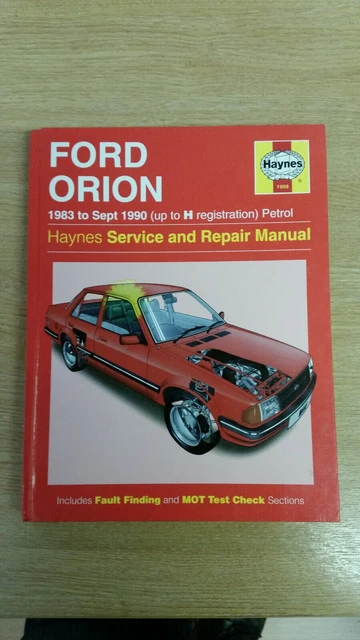 FORD ORION 1983-1990 Petrol Engines Haynes Workshop Manual Revised 1009 ...