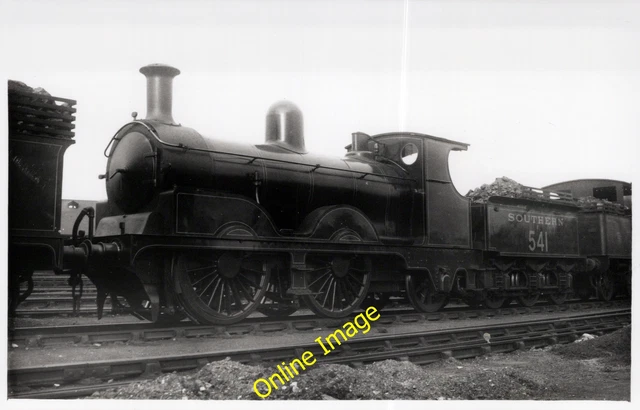 RAILWAY DARKROOM PHOTO SR LSWR Adams A12 0-4-2 No 541 unknown shed ...