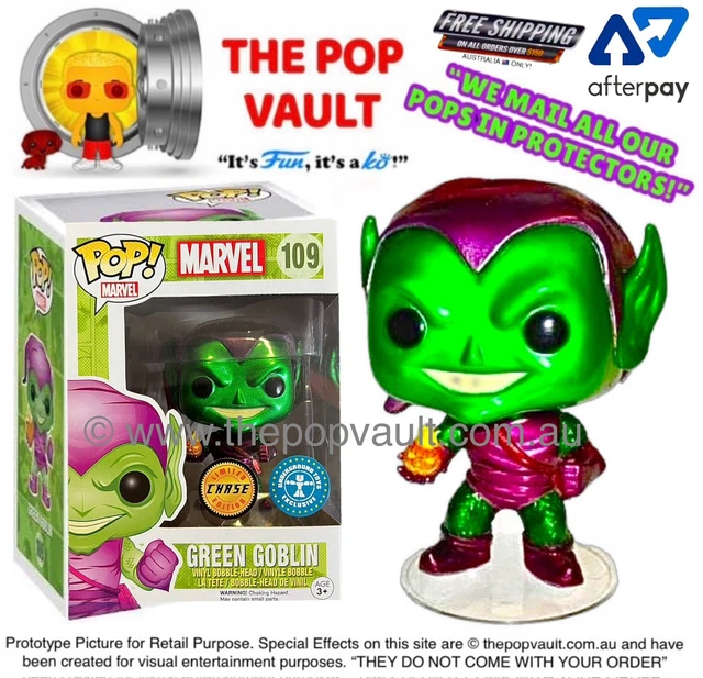 FUNKO POP VINYL Marvel Spider-Man 109 Green Goblin Metallic Chase Bnib ...