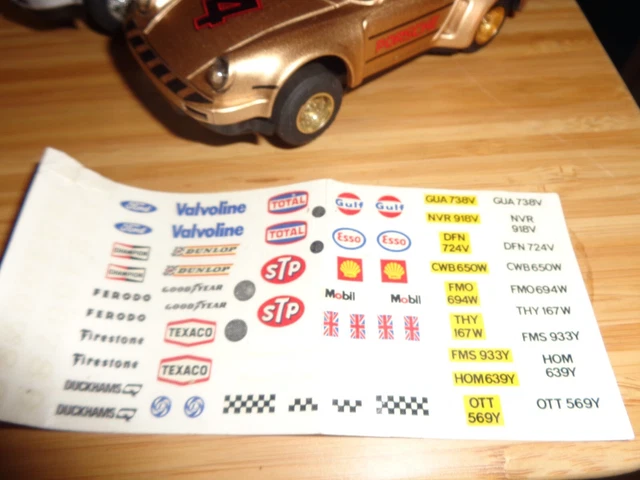 SCALEXTRIC C288 PLATEADO Y C289 Dorado Porsche 911 Turbo Con Luces De ...