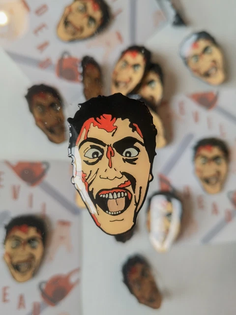 ASH EVIL DEAD Horror 80s Enamel Pin Badge Bruce Campbell Cult Movie ...