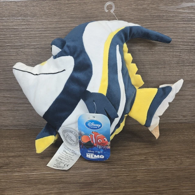 DISNEY STORE STAMPED Finding Nemo Gill Fish Plush Soft Toy Rare Yellow ...