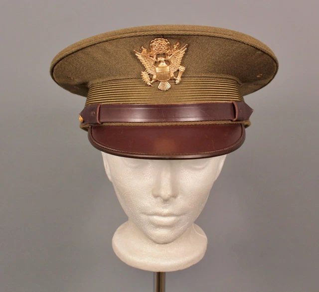 VTG MEN'S 1940S WWII US Army Officer's Craddock Cap Sz 7 1/8 WW2 Visor ...