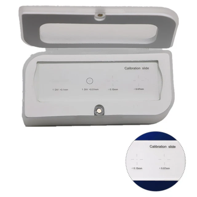 OPTICAL GLASS MICROSCOPE calibration ruler 0 01mm measurement accuracy ...