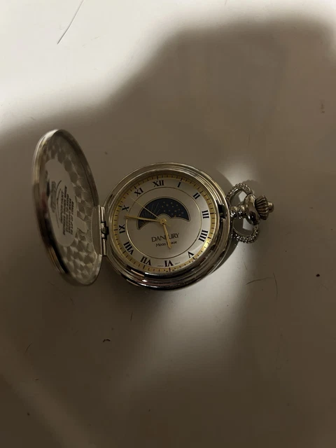 CHROME PLATED QUARTZ Moon/Sun Pocket Watch Engraved.New Battery £4.63 ...