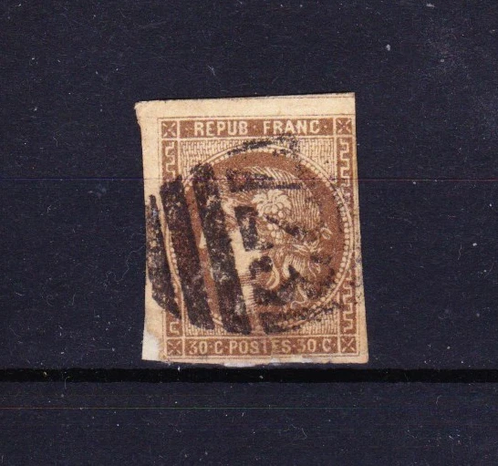 TIMBRE FRANCE CERES Bordeaux N47c bistre verdâtre cote 1800E EUR 1,00 ...