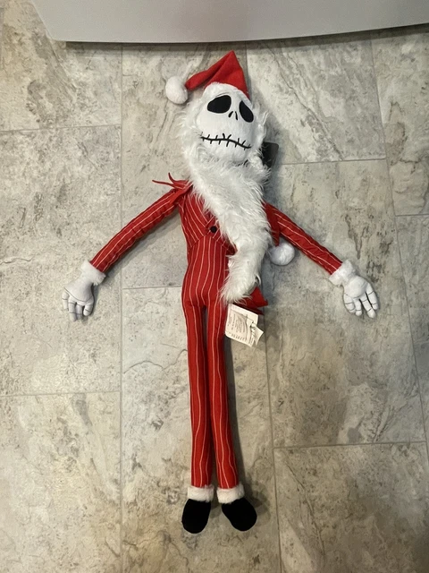DISNEY NIGHTMARE BEFORE Christmas Santa Jack Skellington Posable Plush ...