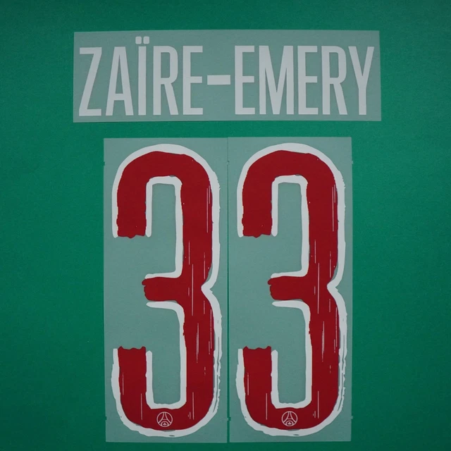 FLOCAGE OFFICIEL, PARIS Saint-Germain, Zaïre-Emery, 2024/2025, Home LDC, Blanc/R EUR 28,99 ...