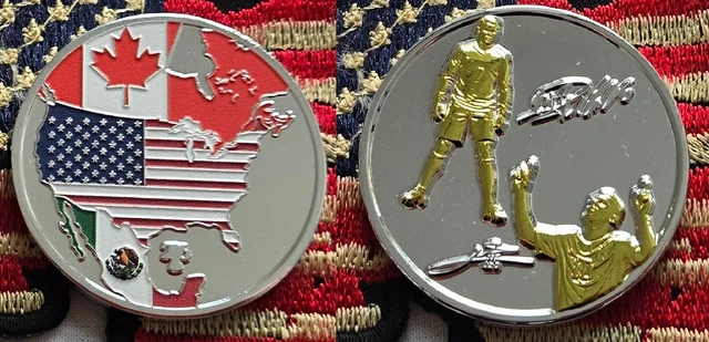 WORLD CUP 2026 Gold Silver Coin Messi Ronaldo Autographs North American ...