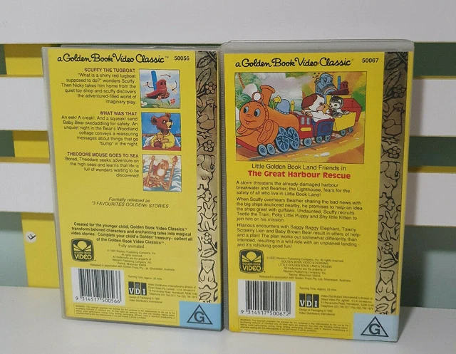 LITTLE GOLDEN BOOKS Vhs The Great Harbour Rescue Scruffy The Tugboat ...