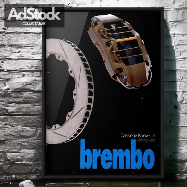 90'S AUTHENTIC OFFICIAL Brembo Brake Ad Poster, calipers kit 6pot 8pot ...