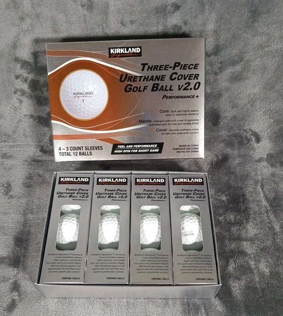 KIRKLAND SIGNATURE 3-PC Urethane Cover Golf Balls V2.0 12 Balls ...