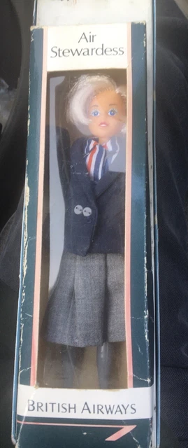 BRITISH AIRWAYS STEWARDESS doll Vintage Rexard Authentic Uniform $35.00 ...