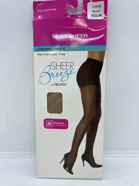 Gildan Sheer Breeze Silky Sheer Pantyhose Control Panty Beige Regular