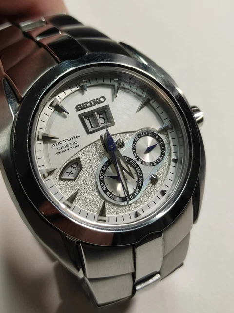 SEIKO ARCTURA KINETIC PERPETUAL Calendar Day-Date-Month Watch Excellent ...