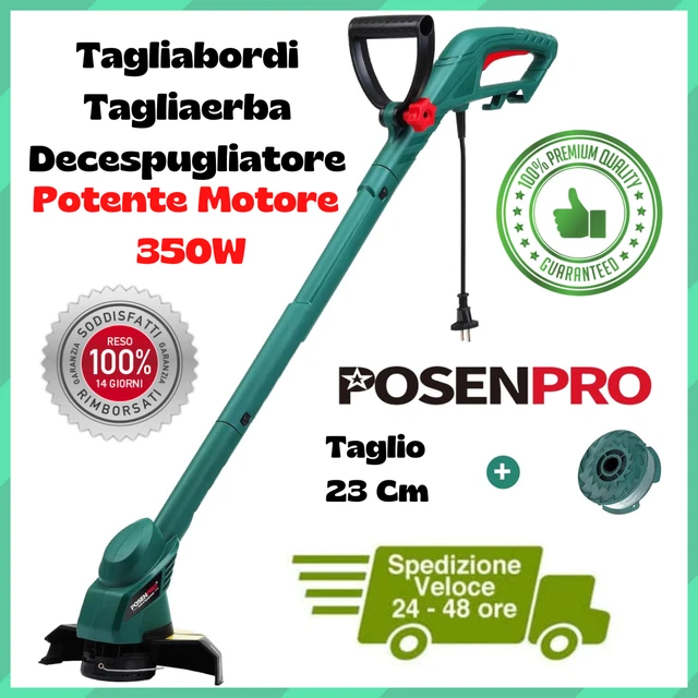 TAGLIABORDI ELETTRICO 23CM decespugliatore POTENTE 350W tagliaerba con ...