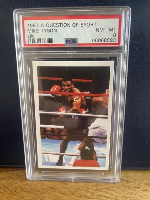 SELTENE 1987 QUESTION of Sport QoS Mike Tyson Rookie RC Karte - PSA 8 ...