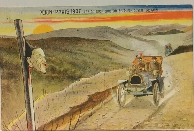 EMILE SEVELINGE 1907 Pékin Paris Les De Dion Bouton En Plein Désert De ...