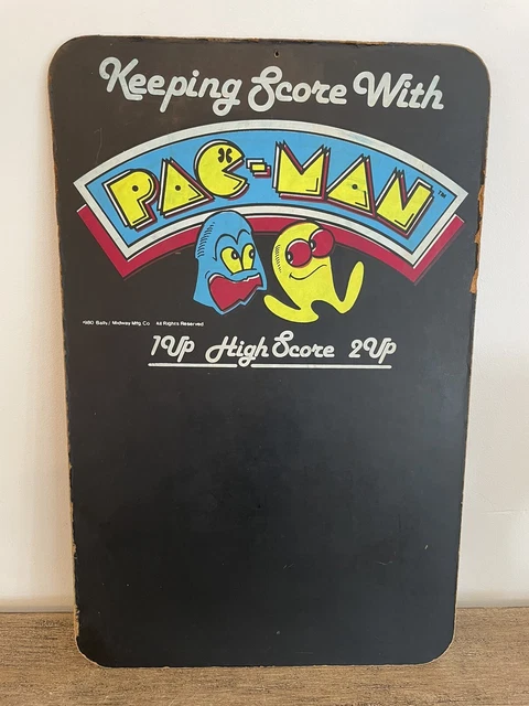 ORIGINAL RARE PAC MAN Midway Bally 1980s Vintage Arcade Black Score ...