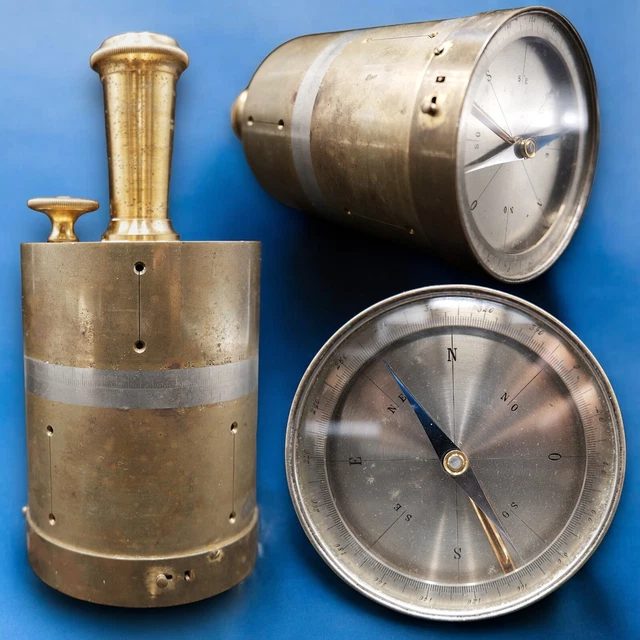 ANTIQUE CYLINDRICAL SURVEYING Square Pantometer With Brass Compass 1900 ...