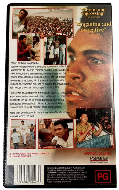 MUHAMMAD ALI WHEN We Were Kings VHS Video Cassette Tape Black Small Box ...