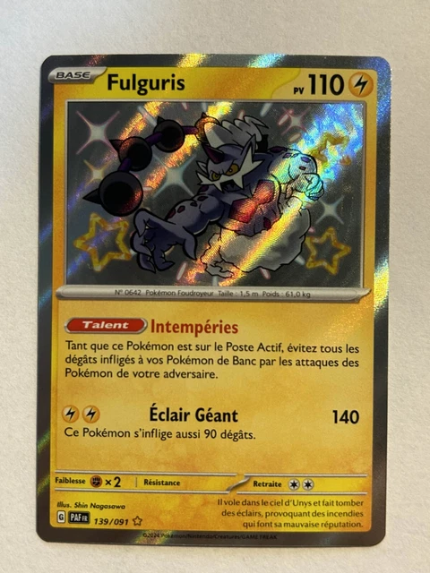 CARTE POKÉMON SHINY Fulguris 139/091 Destinées de Paldea EV4.5 FR NEUF EUR 9,50 - PicClick FR