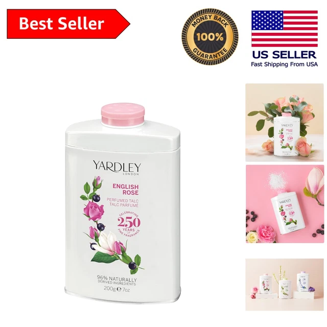 OF LONDON ENGLISH Rose 7.0 oz Perfumed Talc Powder - Luxurious Floral ...
