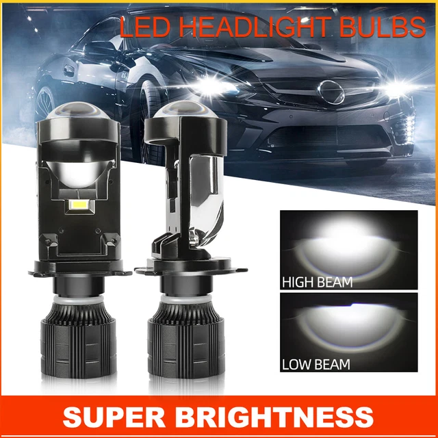200W MINI BI-LED Projector Lens Hi-Lo Beam Bulb H4/9003 Headlight ...