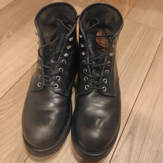 RED WING 8165 Plain Toe Lace-up Work Boots Black Leather Men's US10 D £ ...