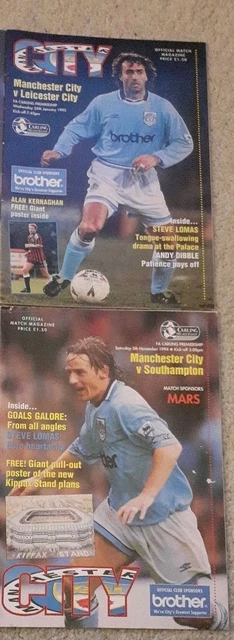 20 MANCHESTER CITY Home football Programmes. 1992/93 - 94/95 £8.65 ...