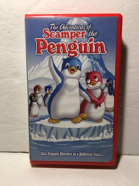 THE ADVENTURES OF Scamper the Penguin VHS 1992 HARD PLASTIC RED ...