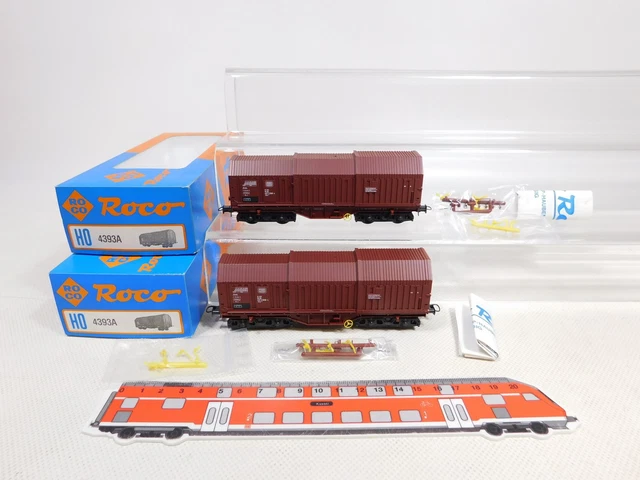 EC995-0,5 #2X ROCO H0 Dc 4393A Marchandises Wagon de Télescopique DB ...