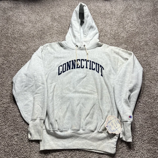 NWT VINTAGE 90S Connecticut Champion Reverse Weave Sweatshirt Hoodie ...