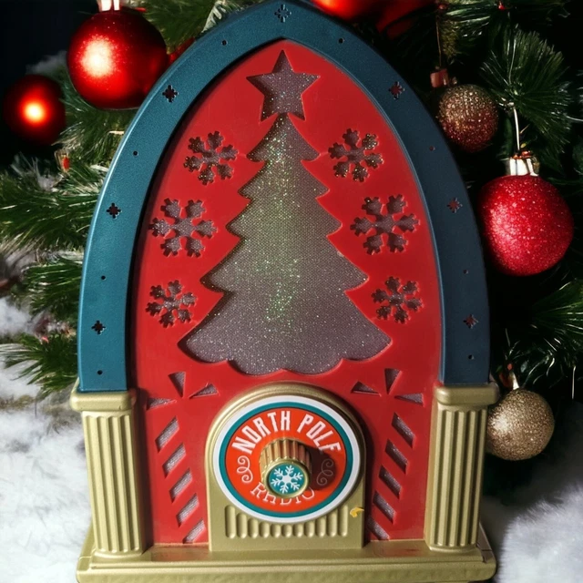 GEMMY NORTH POLE Radio Christmas Prop Illuminated Animated Light up ...
