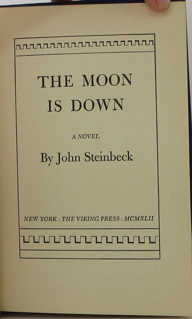 JOHN STEINBECK / The Moon is Down 1ère édition 1942 #1504719 EUR 487,35 ...