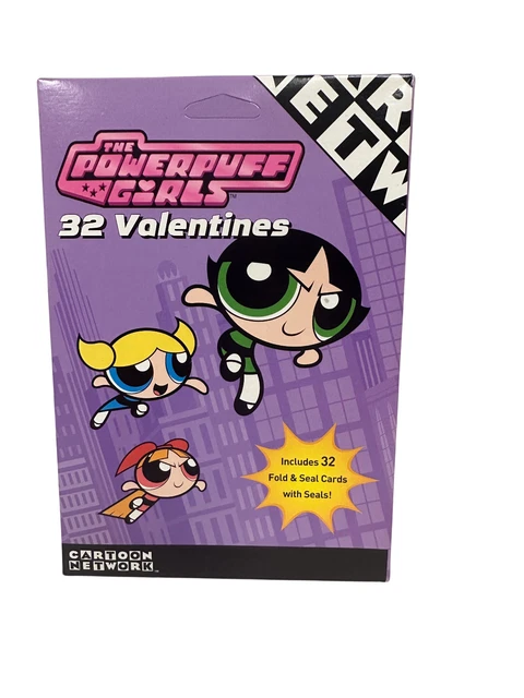 POWERPUFF GIRLS VALENTINES Day Cards Cartoon Network 32 cards Warner ...