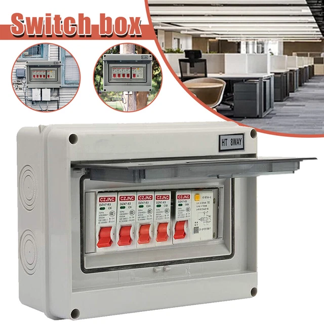 4 WAY CONSUMER Unit fuse box 4 MCB Circuit Breakers Isolator Shed ...