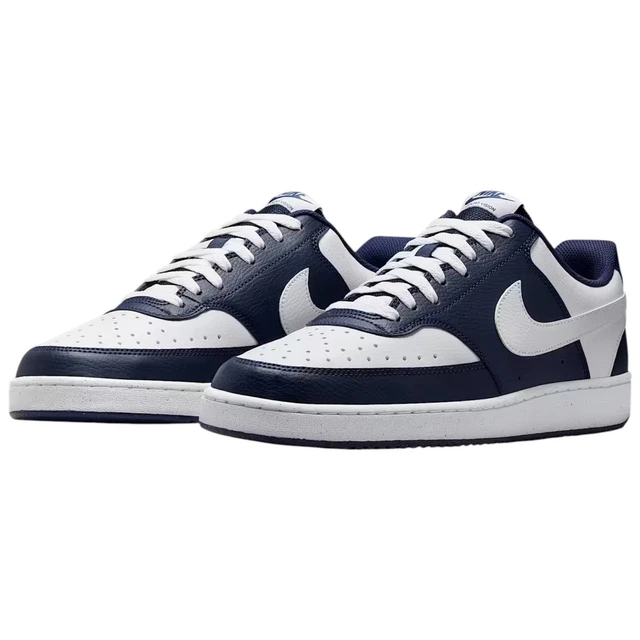 NIKE COURT VISION Low Mens Trainers Navy Low Cut Lace up Mens Running ...