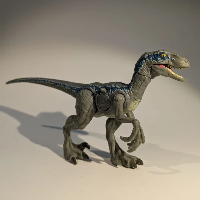 JURASSIC WORLD BATTLE Damage Velociraptor Blue Raptor action figure by ...