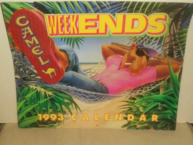 VINTAGE CAMEL WEEKENDS Wall Calendar 1993 RJ Reynolds Cigarette ...