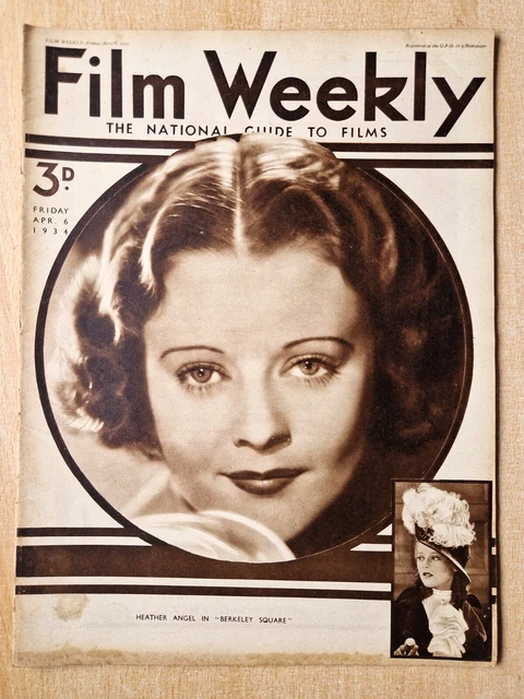FILM WEEKLY MAGAZINE 6th April 1934 Heather Angel Glenda Farrell Jean ...