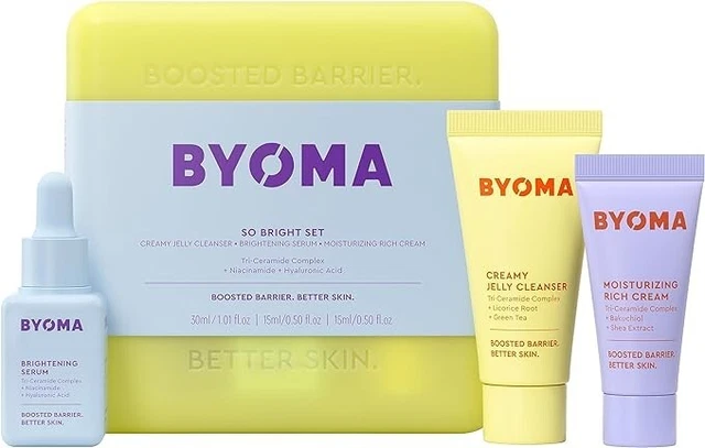 BYOMA BRIGHTENING STARTER Kit - Mini Cleanser 30ml, Mini Rich Cream ...