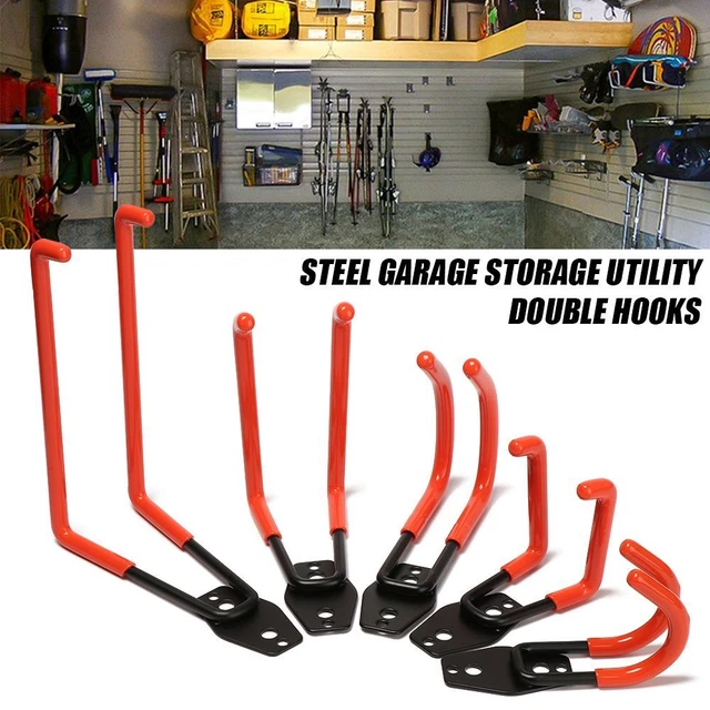 LADDER GARAGE STORAGE Hooks Hanger Rack Organizer Tool Wall Mounted ...