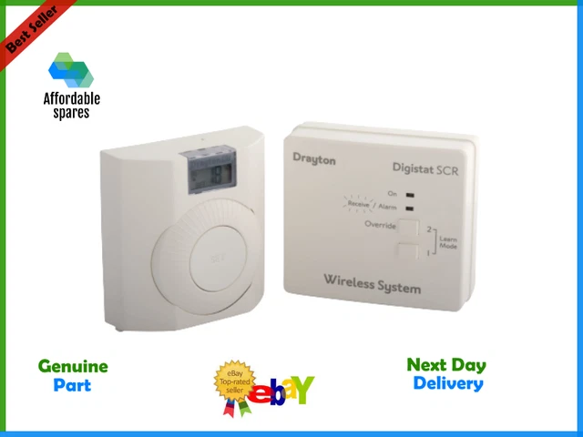 DRAYTON RF601 DIGISTAT + RF Wireless Room Thermostat and SCR Receiver ...