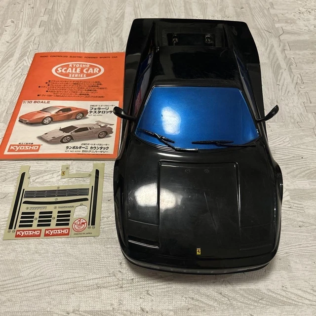 JUNK KYOSHO 1/10 Ferrari Testarossa RC Car Black Body with Stickers AS ...