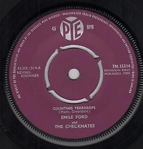 EMILE FORD AND the Checkmates Counting Teardrops 7" vinyl UK Pye 1960 4 ...