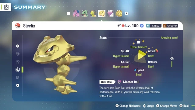 POKÉMON LEGENDS ZA Shiny Alpha STEELIX MAX IVS EVS LV100 INSTANT ...
