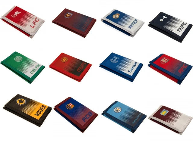 FOOTBALL CLUB Various Teams FadeDesign Wallet Credit Card Coins Pouch ...