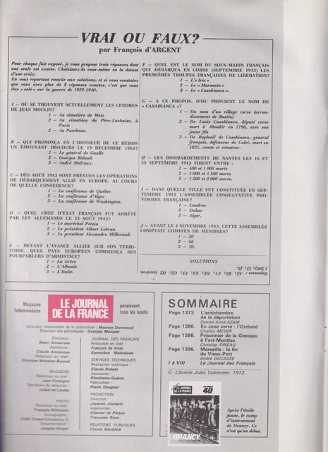 LE JOURNAL DE La France - Annees 40 N°50 Drancy / Fort-Montluc / Vieux ...